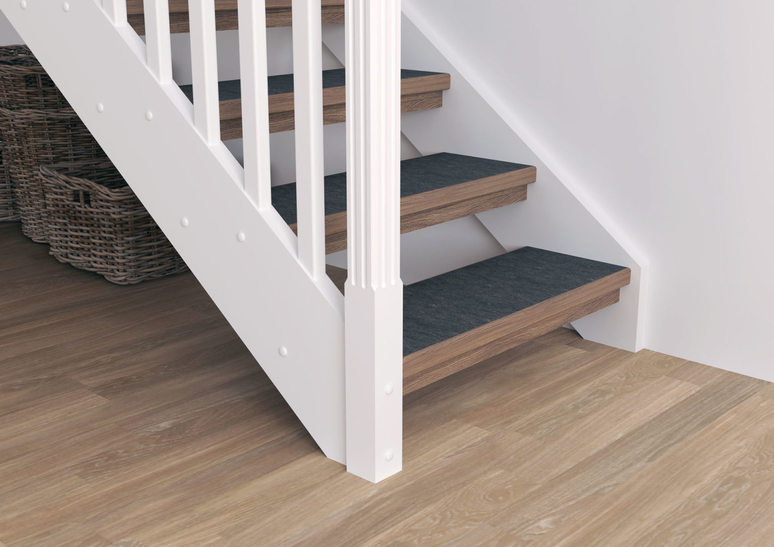 Soul - Traditionell trätrappa med rektangulärt räcke - Snickarlaget