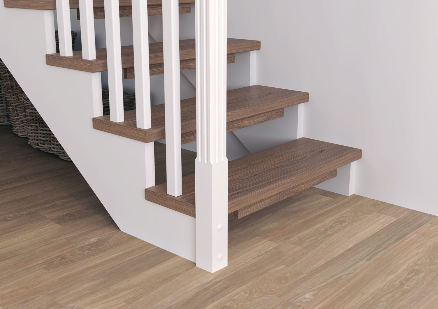 Soul - Traditionell trätrappa med rektangulärt räcke - Snickarlaget